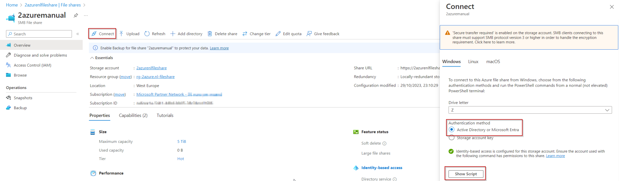 Setup Azure File Share with Entra ID hybrid identities | 2 Azure